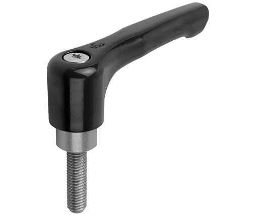 Adj Clamp Handles - Straight - Zinc - Stainless Steel Stud - Metric ...